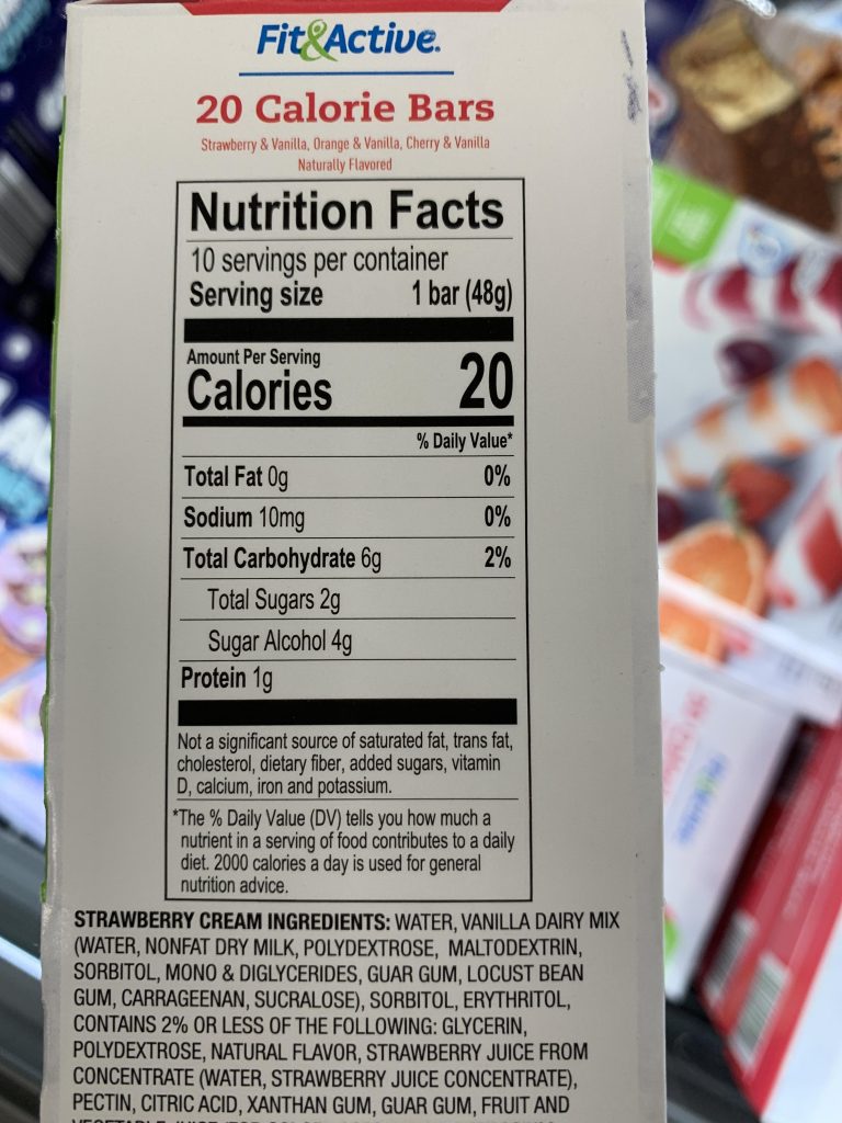 Fit And Active 20 Calorie Bars Nutrition Facts: Unveiled - My Blog